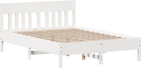 Postel bez matrace bílá 140 x 190 cm masivní borovice 3301879