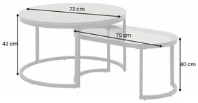 Konferenční stolek Elegance set 2 70cm mramor černý/43641