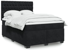 Box spring postel s matrací černá 140x200 cm samet 3290938