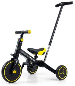 Dětská tříkolka 4v1 Milly Mally Optimus Plus s vodící tyčí black Barva: Černá