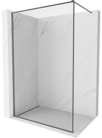 Mexen, Mexen Kioto-F sprchová stěna s rámem 160 x 202 cm, průhledná 8 mm, pistolový kov - 800-160-104-95-00