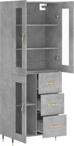 Skříň highboard betonově šedá 69,5x34x180 cm kompozitní dřevo 3198581
