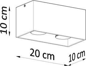 Nástěnné svítidlo SOLLUX Quad maxi GU10 2x40W bez zdroje SL.0382 šedá