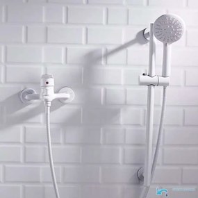 Bílý nástěnný sprchový systém EYN BKP1457 s ruční sprchou — Pouze ruční sprcha — Ne