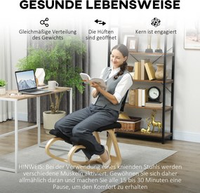 HOMCOM Ergonomická kolenní židle, kolenní stolička, zdravotní židle pro domácnost, kancelář, meditaci, černá