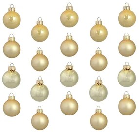 Set vánočních ozdob ve zlatých odstínech
