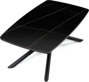 Konferenční stolek AHG-X7227 BK, slinutá keramika, mramor (120 x 70) cm
