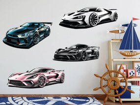 Sportovní auta sada samolepky na zeď arch 46 x 21 cm
