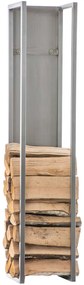 Stojan na palivové dřevo Ørnes - nerezová ocel | 120x25x25 cm