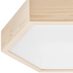 Stropní svítidlo HEX NATURAL 2xE27/60W/230V pr. 43 cm borovice