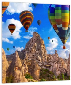 Obraz - Horkovzdušné balóny, Cappadocia, Turkey. (30x30 cm)