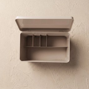 Kovová lékárnička s vyjímatelnou přihrádkou, 32,5 x 16,5 x 20,5 cm - béžový