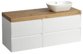 Laufen Lani - Umyvadlová skříňka, 58x137x49 cm, 4 zásuvky, výřez vpravo, matná bílá/dub H4065831122601