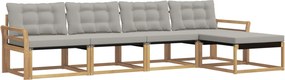 Venkovní pohovková souprava 5 ks Bílá a světlá šedá 3388589