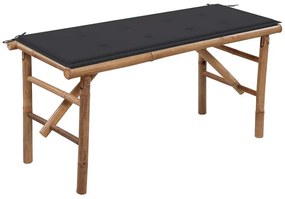 Skládací zahradní lavice s poduškou 118 cm bambus 3063849