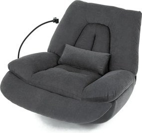 Polohovací křeslo TV-7081 GREY2, elektrické zabudované ovládání, látka, šedá (118 x 112) cm