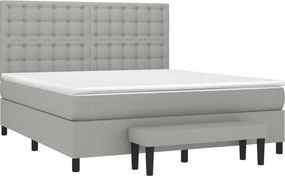 Box spring postel s matrací světle šedá 160 x 200 cm textil 3136925