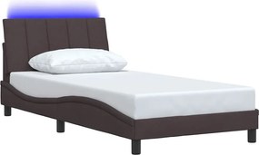 Rám postele bez matrace Hanko tmavě hnědá 100 x 200 cm textil 3310443