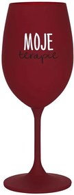 MOJE TERAPIE - bordo vtipná sklenička na víno 350 ml