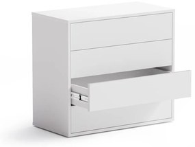 PLAN Kancelářský zásuvkový díl BLOCK White, nízký, 4 zásuvky, bílá