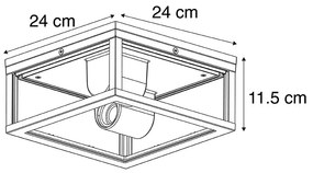 Chytré stropní svítidlo černé IP44 2-světlo vč. Wifi ST64 - Charlois