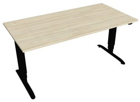 Elektr. nastavitelný stůl 160x80 - HOBIS MOTION MS 3 1600 Dekor stolové desky: akát, Barva kovové podnože: černá