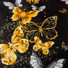 Povlak na polštář z mikrovlákna GOLD BUTTERFLY 50x70 cm, černý