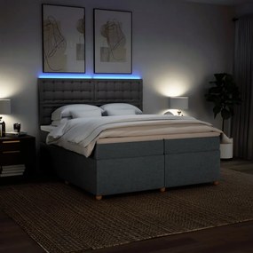 Box spring postel s matrací tmavě šedá 200x200 cm textil 3293702