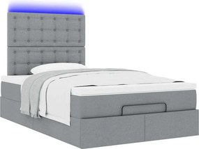 Osmanský rám postele s matrací světle šedá 120x200cm textil 3314162