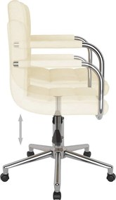 Otočná jídelní židle krémová textil 3088157