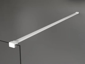 Mexen Kioto, Walk-In sprchová zástěna 80 x 200 cm, 8mm sklo čiré/černý vzor, bílý profil, 800-080-101-20-77