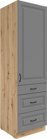 STILO ad | vysoká skříňka 60 DKS-210 3S 1F potravinová | 60 cm | UNI dvířka | artisan/šedá