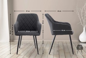 Sada 2 jídelních židlí Shila látka – černá