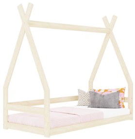 Benlemi Dětská nízká postel SAFE 9v1 ve tvaru teepee se zábranou Zvolte barvu: Světle šedá, Zvolte rozměr: 90x180 cm, Zvolte zábranu: S jednou zábranou