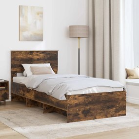 Rám postele s čelo Kouřový dub 80 x 200 cm Kompozitní dřevo 3408904