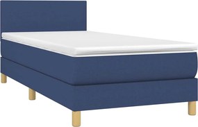 Box spring postel s matrací a LED modrá 100x200 cm textil 3133539