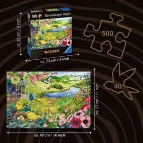 Ravensburger Dřevěné puzzle Divoká zahrada / 500 dílků / od 14 let