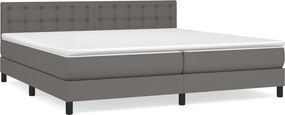 Box spring postel s matrací šedá 200x200 cm umělá kůže 3141147