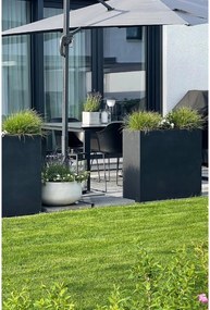Květináč ELEMENTO, sklolaminát – vzhled kamene, šířka 88 cm, antracit