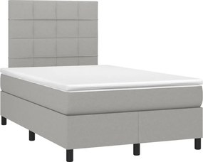 Box spring postel s matrací světle šedá 120x190 cm textil 3269881