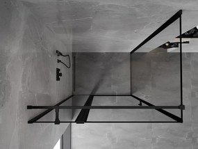 Mexen Mist T, sprchový kout s křídlovými dveřmi, levý, 80 x 90 cm, 8mm čiré sklo, černý profil, 8A4T-080-090-70-70-L