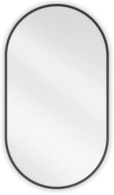 Mexen Loft, oválné koupelnové zrcadlo 80 x 45 cm, barva rámu černá matná, 9851-080-045-000-70