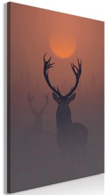 Obraz - Deers in the Fog (1 Part) Vertical