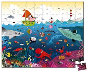 Janod Dětské puzzle Svět pod vodou v kufříku 100 ks