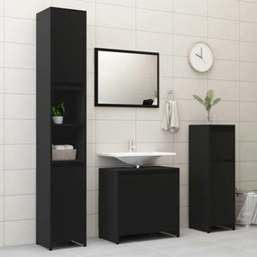 Koupelnová skříňka černá 30 x 30 x 95 cm dřevotříska