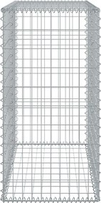 Gabionový koš s víkem 100 x 50 x 100 cm pozinkované železo 3295142