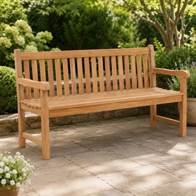 Teaková zahradní lavice 150 cm pro 3 osoby, ošetřený teak