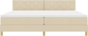 Postel s boxspringem s polštářem Krémová 200 x 200 cm textil 3339026