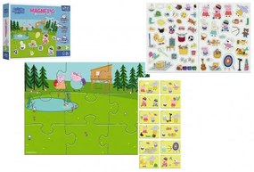 Magnetické puzzle Peppa a její zábava/Peppa Pig 12 dílků v krabici 28,5x22x5cm
