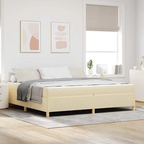 Rám postele Krémová 200 x 200 cm textil 3398967